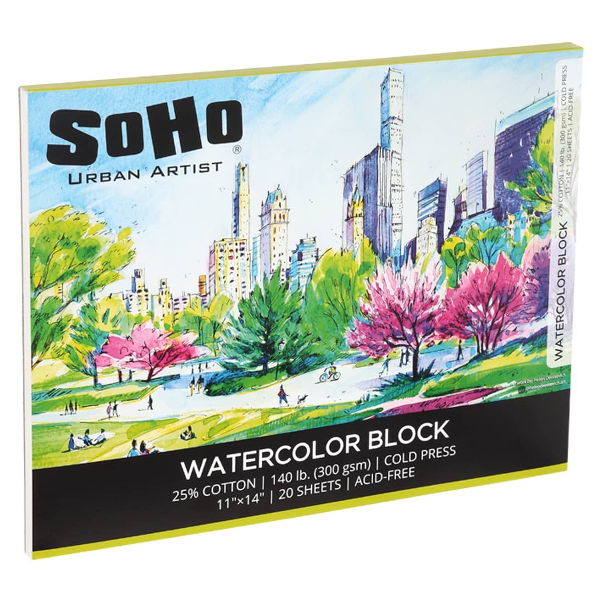 SoHo Watercolor Block 11"x14", 140 lb. (20 Sheets) | Jerry's Artarama