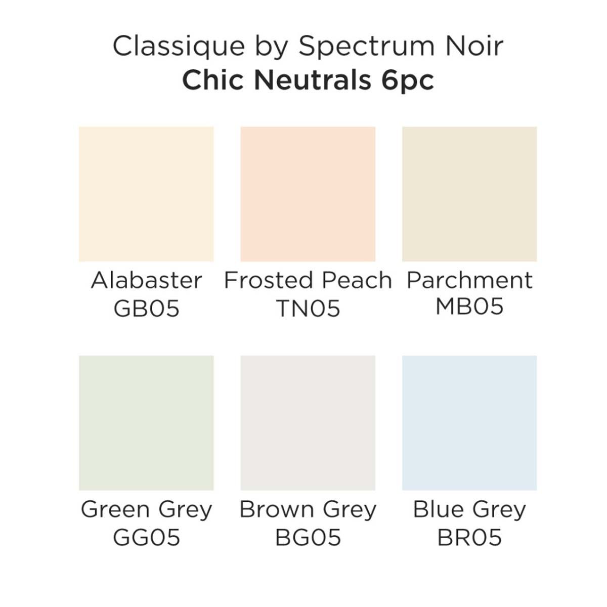 Spectrum Noir Classique Marker Chic Naturals Set of 6 | Jerry's Artarama