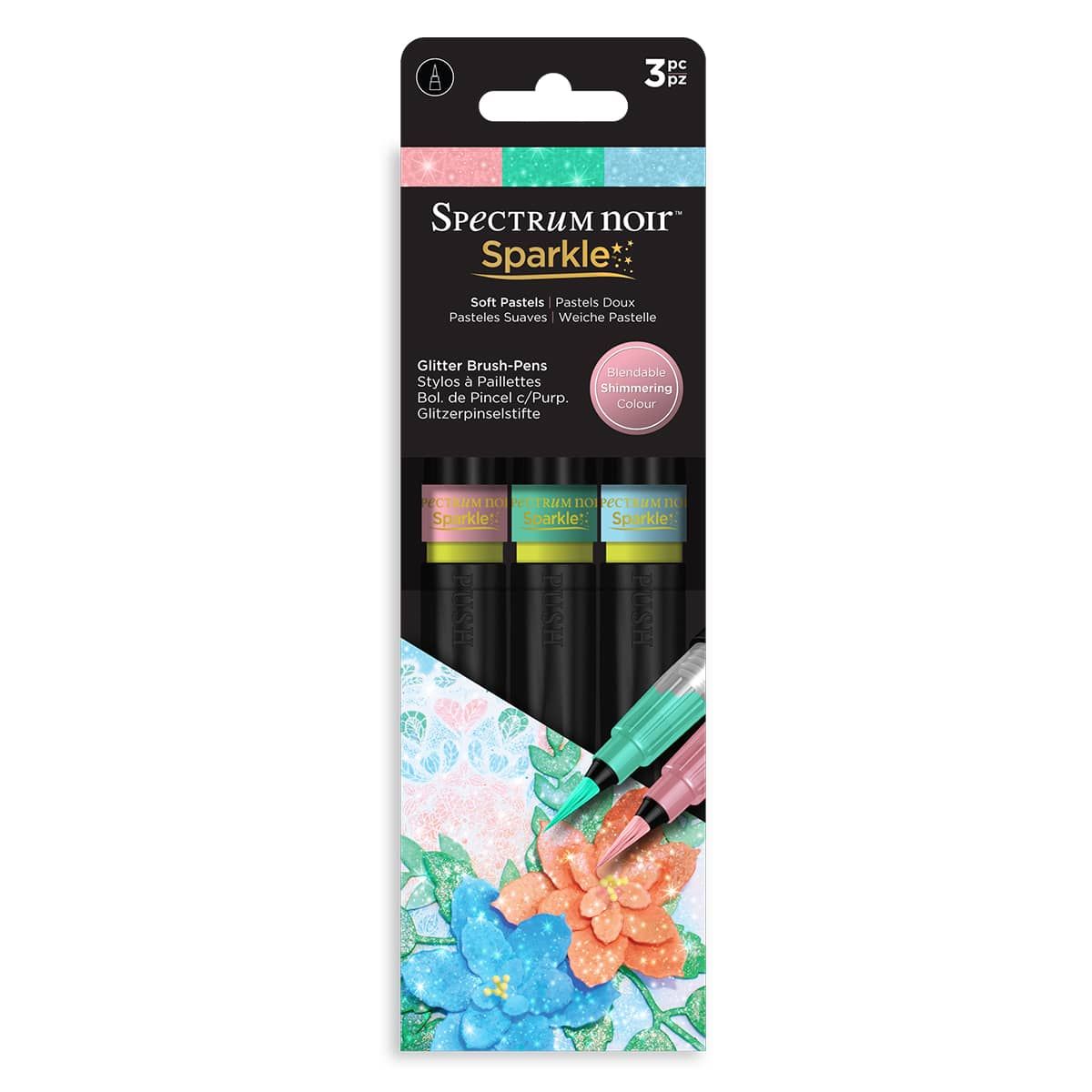 Spectrum Noir Sparkle Brush Pens Soft Pastels Set of 3 | Jerry's Artarama