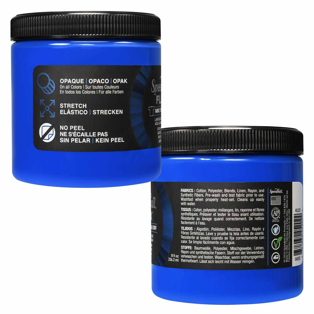 Speedball Flex Fabric Screen Print Ink - Lake Blue, 8oz | Jerry's Artarama