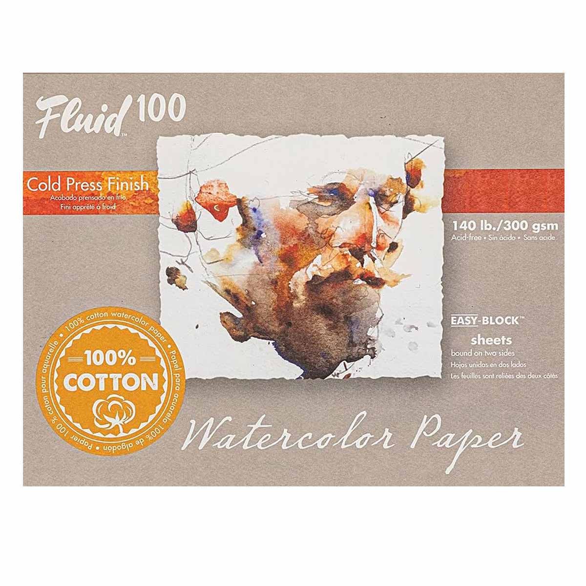 Speedball Fluid 100 Watercolor Paper Sheet - 140lb Cold Press, 16"x20 ...