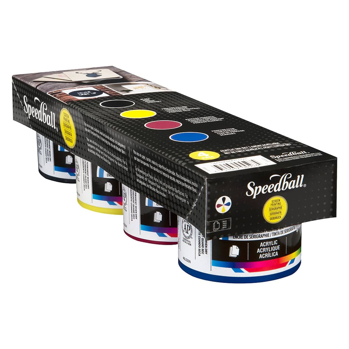 Speedball Starter Set of 4, Permanent Acrylic Screen Printing Ink ...