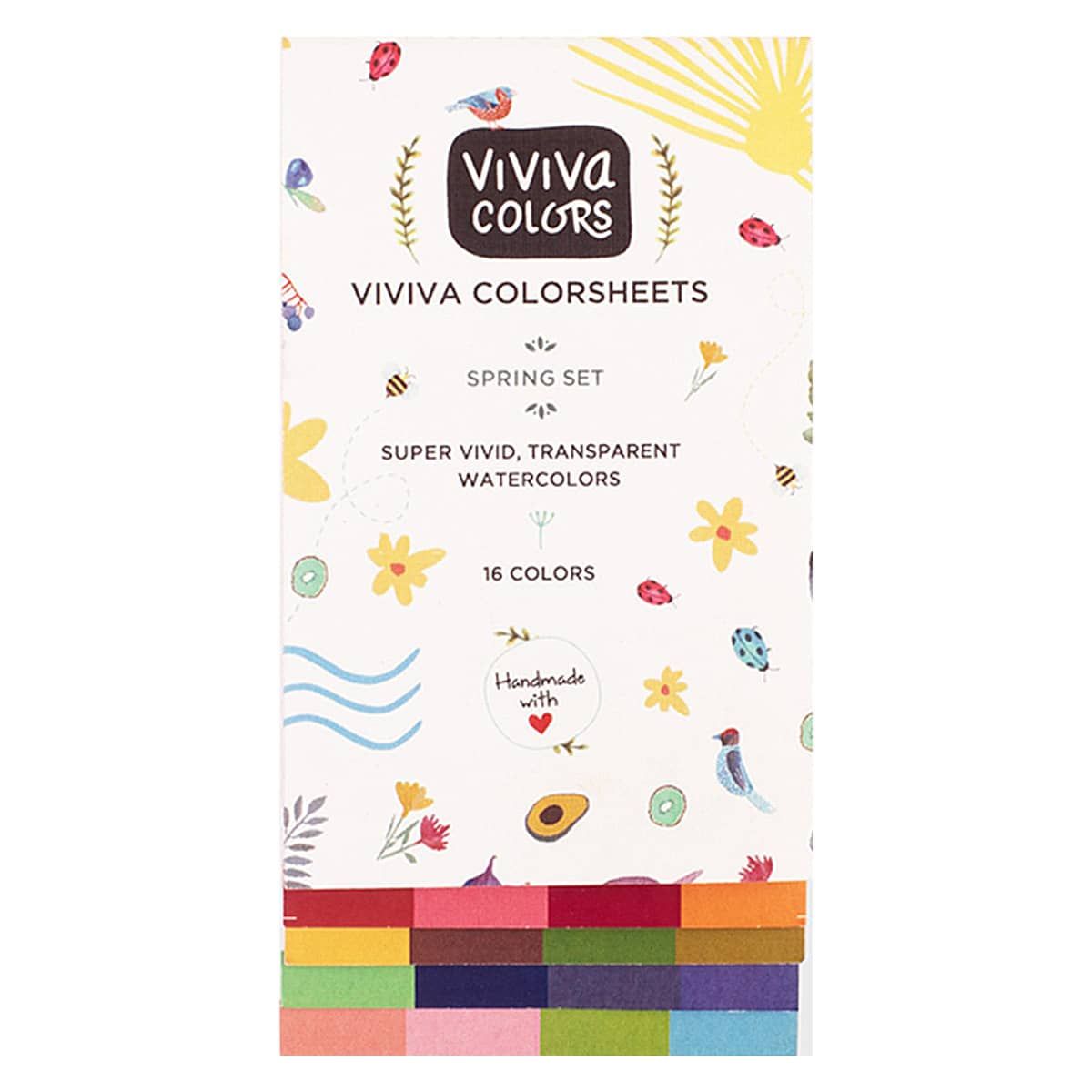 Viviva Watercolor Colorsheet - Spring Colors, Set of 16 | Jerry's Artarama