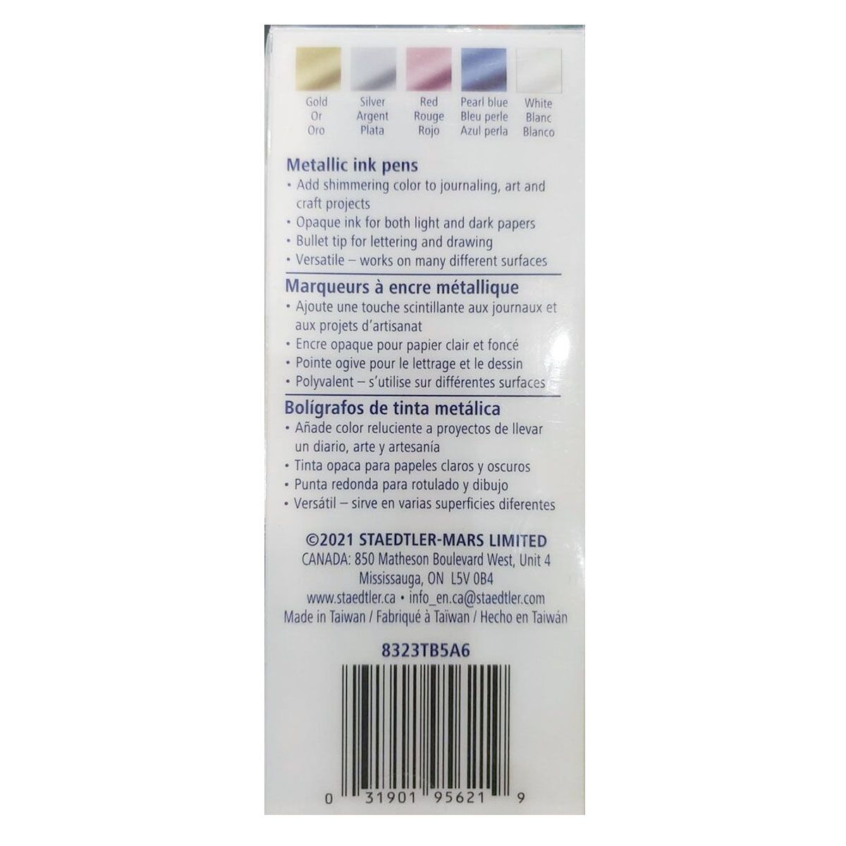 STAEDTLER Metallic 1-2mm Bullet Nib Marker Pens Set of 5 | Jerry's Artarama