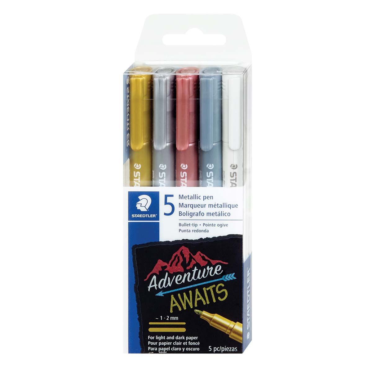 STAEDTLER Metallic 1-2mm Bullet Nib Marker Pens Set of 5 | Jerry's Artarama