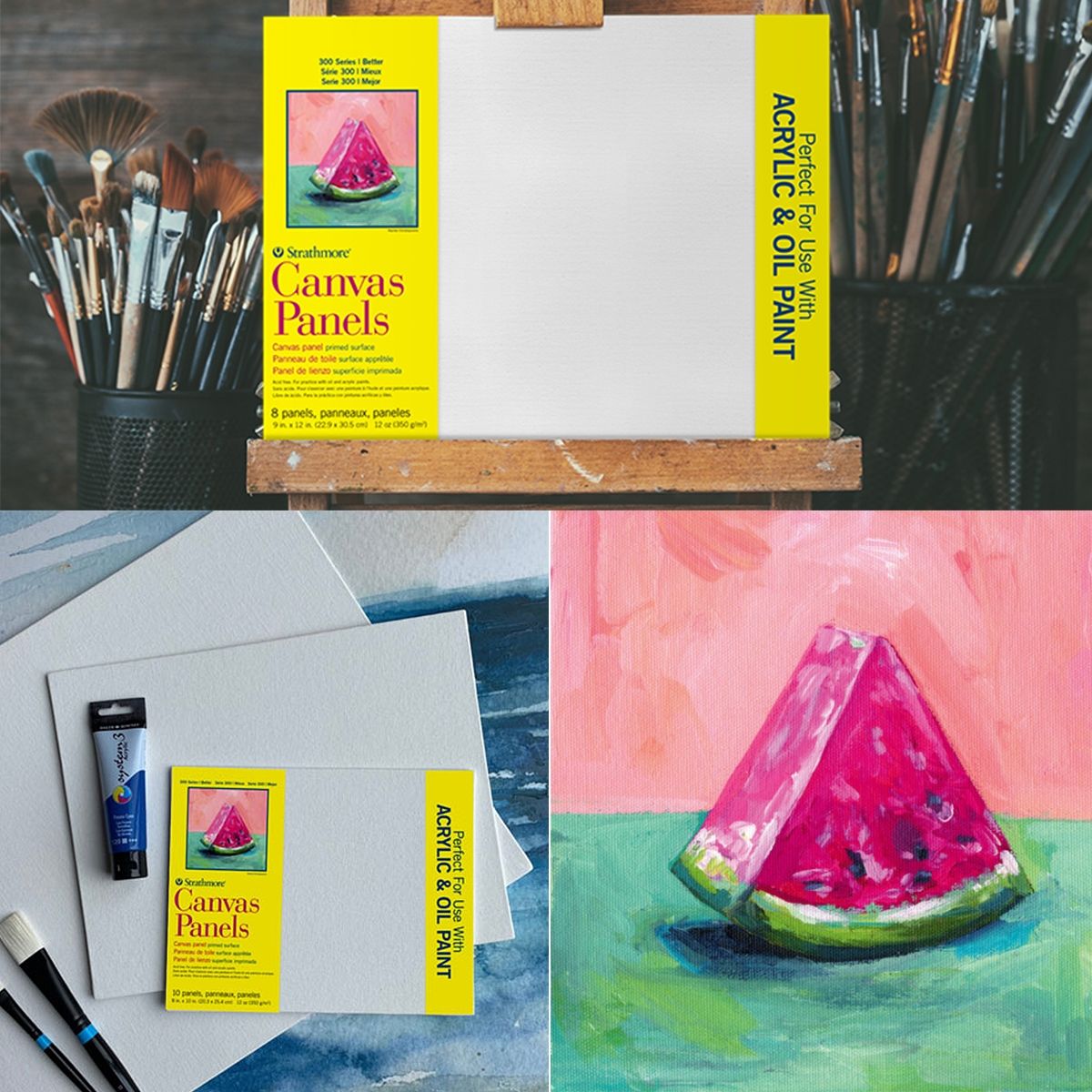 Strathmore 300 Series Canvas Panel 9x12", 8-Pack | Jerry's Artarama