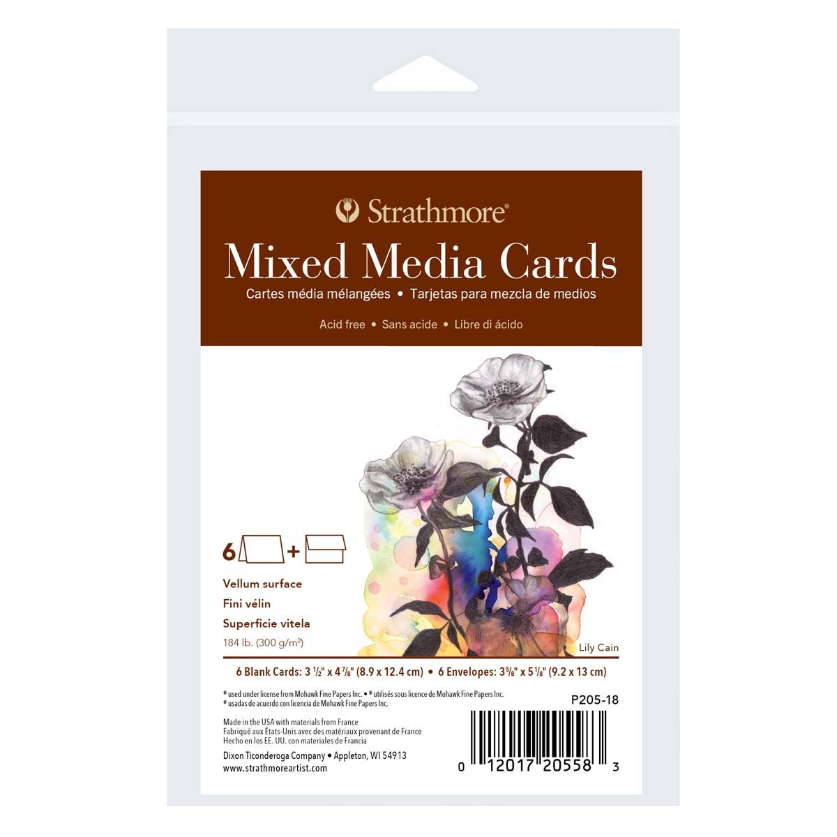 Strathmore Mixed Media Greeting Cards + Envelopes 3.5"x4.875" (Pack of ...