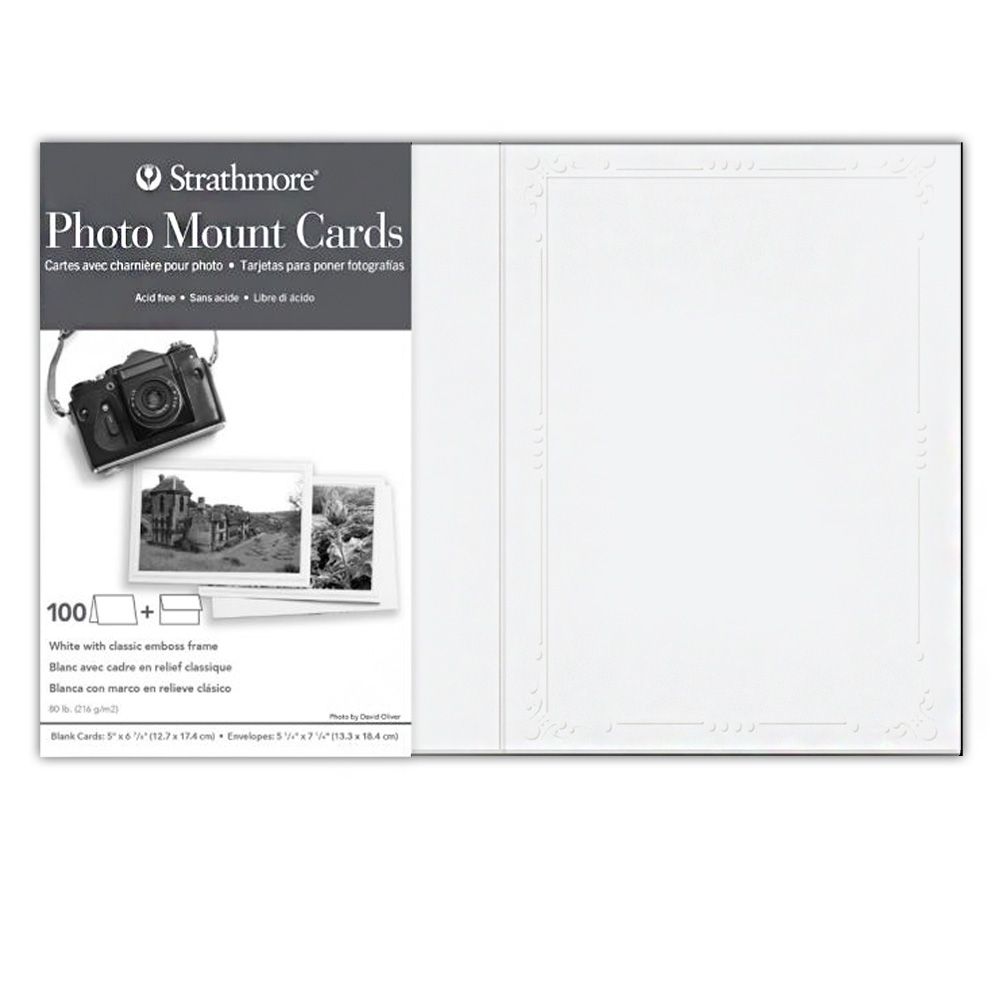 Strathmore Photo Mount Cards in White, Decorative Emboss 100Pack 5"x6 ...