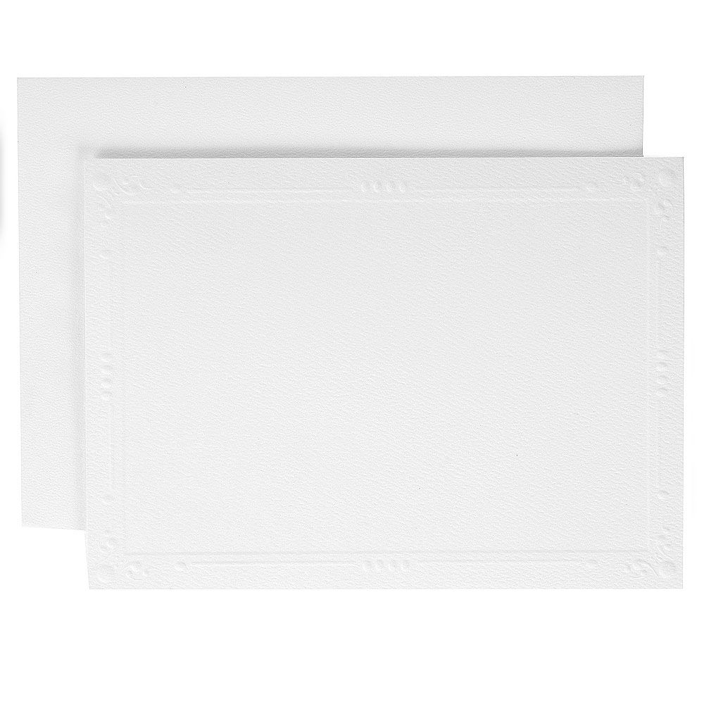 Strathmore Blank Photo Mount Card Deco Embossed 5"x6.875", White (Pack ...