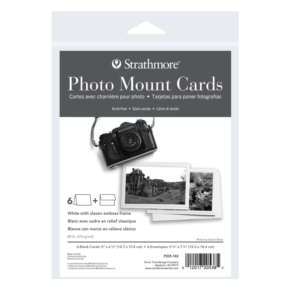 Strathmore Photo Mount Card Classic Embossed 5"x6.875", White (Pack of ...