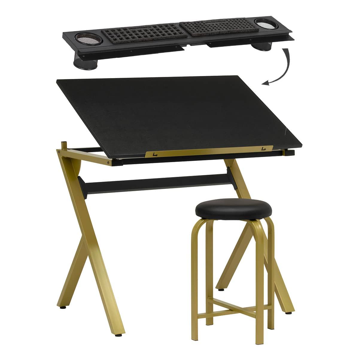 Studio Designs Stellar Drawing Table and Stool + Premier Metal Art Tray ...