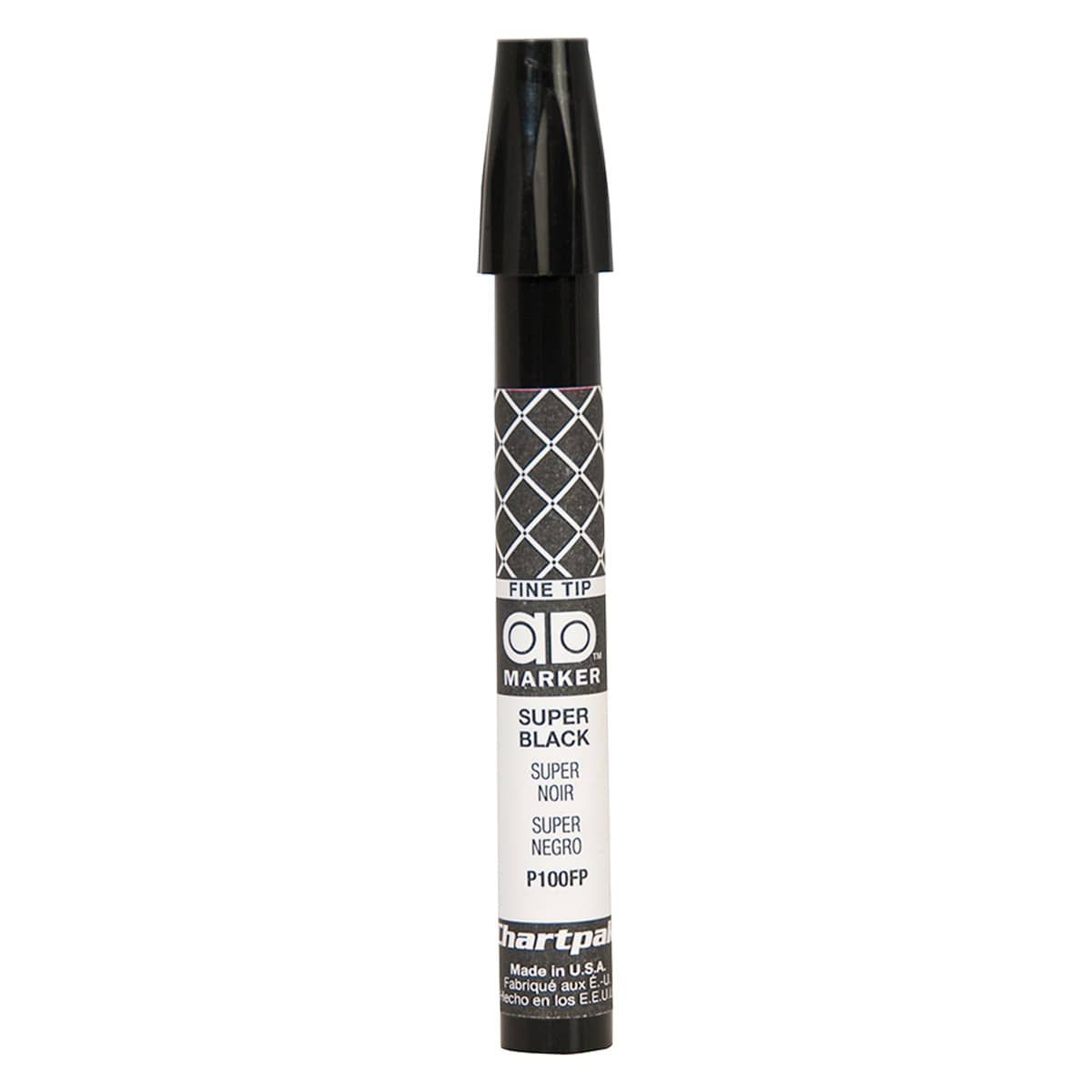 Chartpak AD Fine Tip Marker - Super Black | Jerry's Artarama