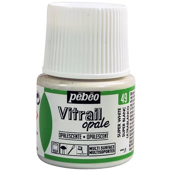 Pebeo Vitrail Color Opaque Super White 45ml | Jerry's Artarama