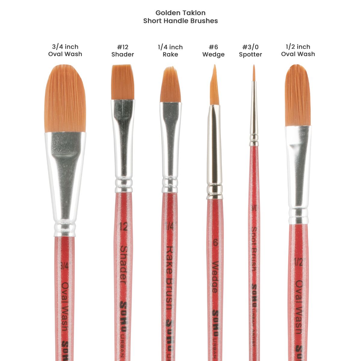 SoHo Urban Artist Golden Taklon Brush, Round Size # 1 (Long Handle) | Jerry's Artarama