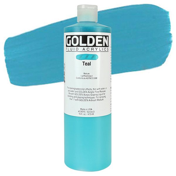 GOLDEN Fluid Acrylics Teal 16 oz | Jerry's Artarama