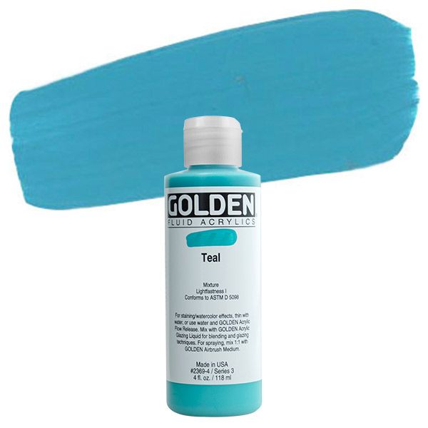 GOLDEN Fluid Acrylics Teal 4 oz | Jerry's Artarama