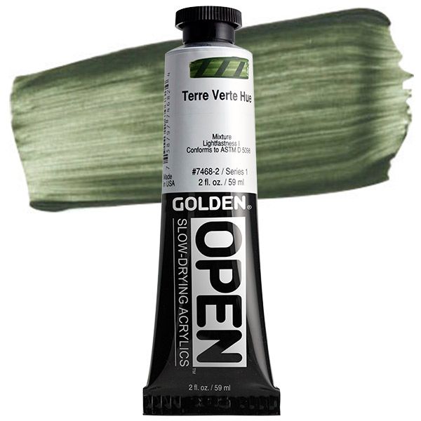 GOLDEN Open Acrylic Paints Terre Verte Hue 2 oz | Jerry's Artarama