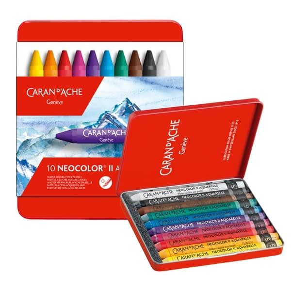 Caran D'ache Neocolor II Crayons Tin Case Assorted Colors (Set of 10 ...