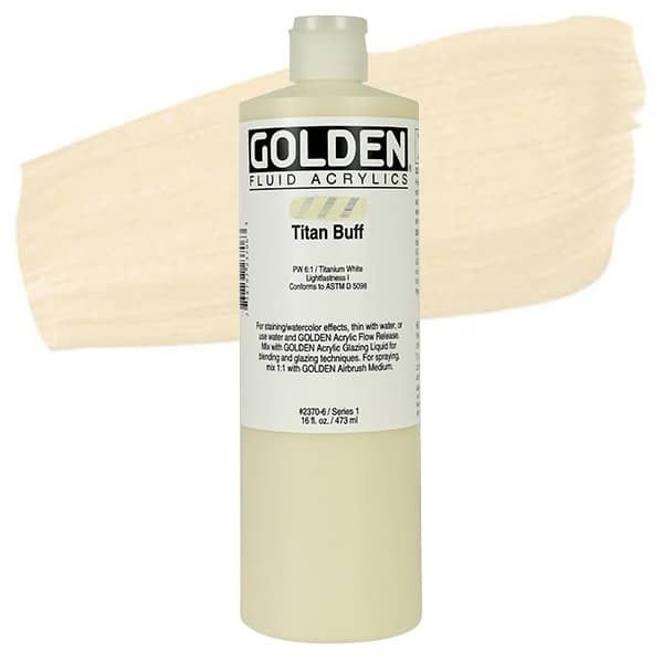 GOLDEN Fluid Acrylics Titan Buff 16 oz | Jerry's Artarama