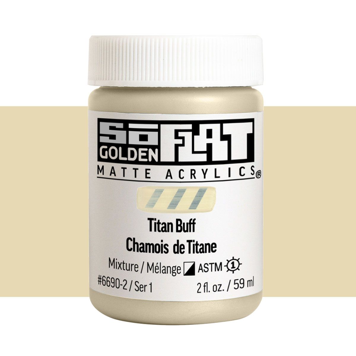 GOLDEN SoFlat Matte Acrylic - Titan Buff, 2oz Jar | Jerry's Artarama