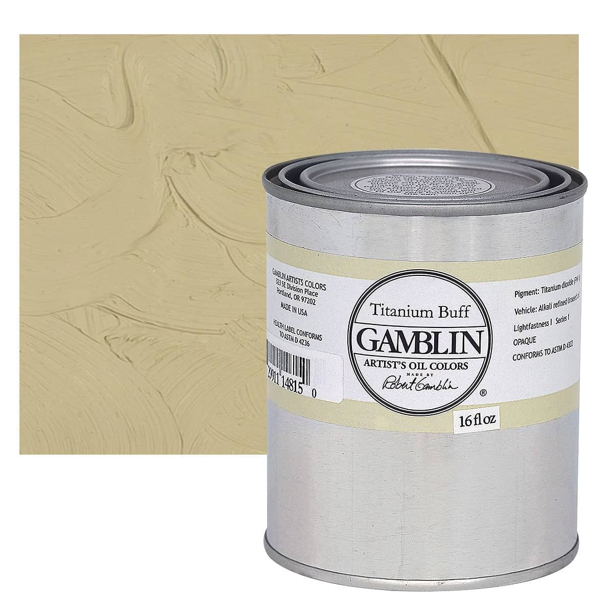 Gamblin Artists Oil - Titanium Buff, 16oz Can | Jerry's Artarama