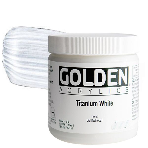 GOLDEN Heavy Body Acrylics - Titanium White, 16 oz Jar | Jerry's Artarama