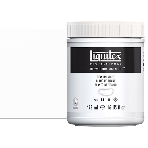 Liquitex Heavy Body Acrylic - Titanium White, 16oz Jar | Jerry's Artarama