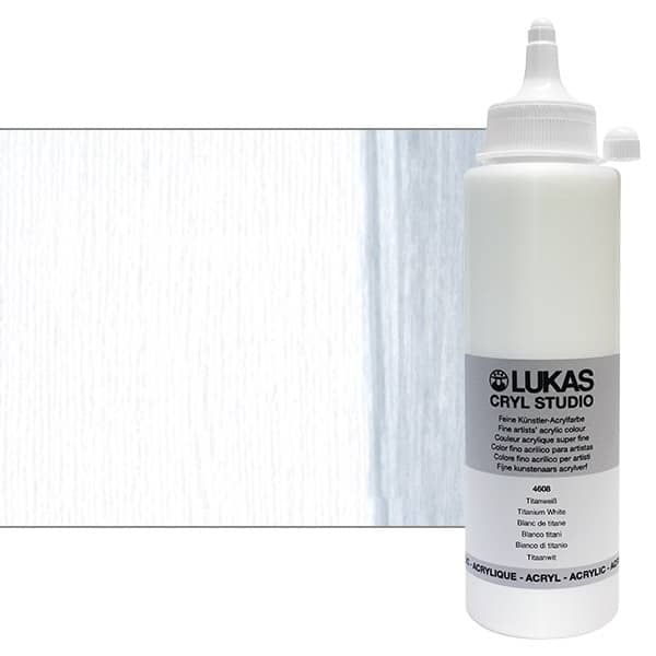 LUKAS CRYL Studio Acrylic - Titanium White, 250ml Bottle | Jerry's Artarama
