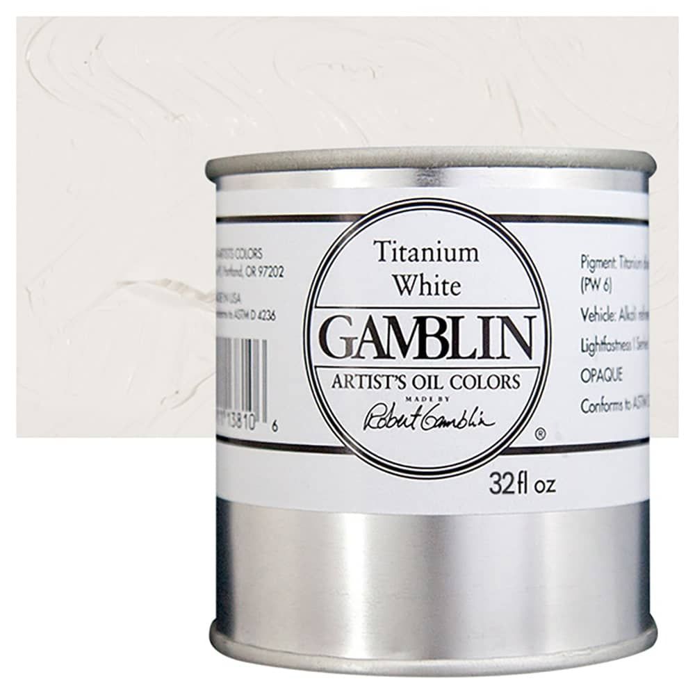Gamblin Artists Oil - Titanium White, 32oz Can | Jerry's Artarama