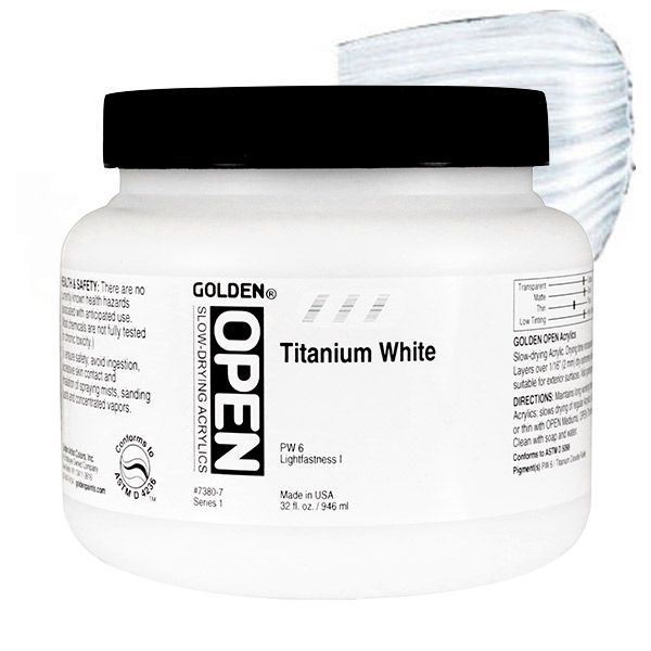 GOLDEN Open Acrylic Paints Titanium White 32 oz | Jerry's Artarama