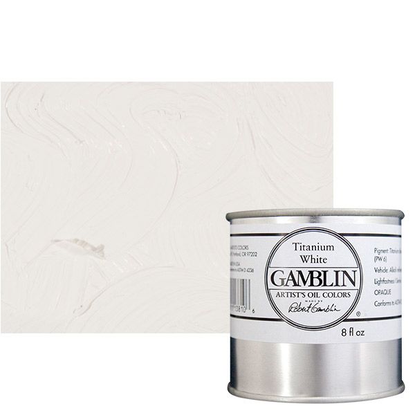 Gamblin Artists Oil - Titanium White, 8oz Can | Jerry's Artarama