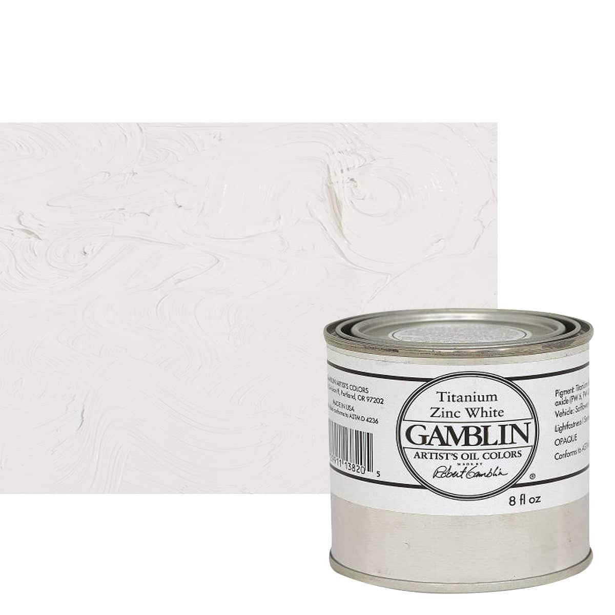 Gamblin Artists Oil - Titanium Zinc White, 8oz Can | Jerry's Artarama