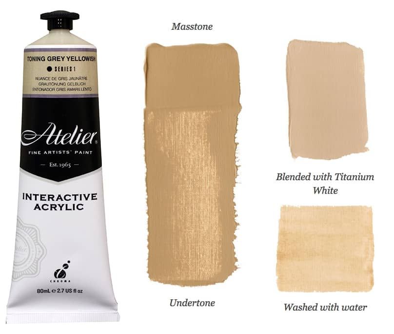 Chroma Atelier Interactive Artists Acrylic Toning Grey Yellowish 80 ml ...