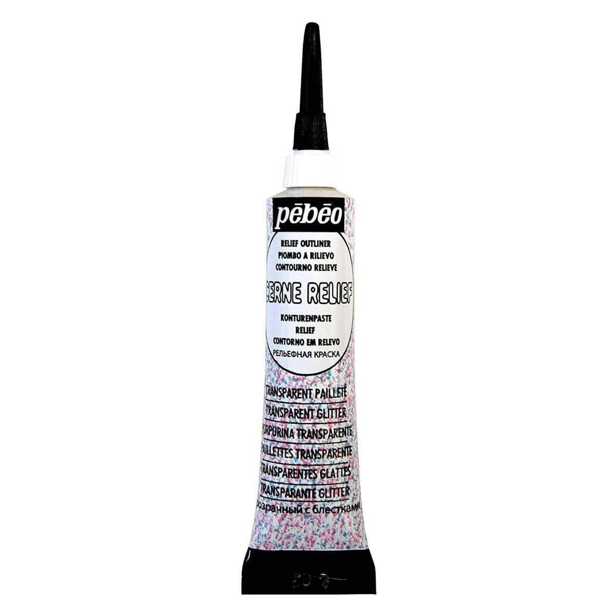 Pebeo Cerne Relief - Transparent Glitter, 20ml | Jerry's Artarama