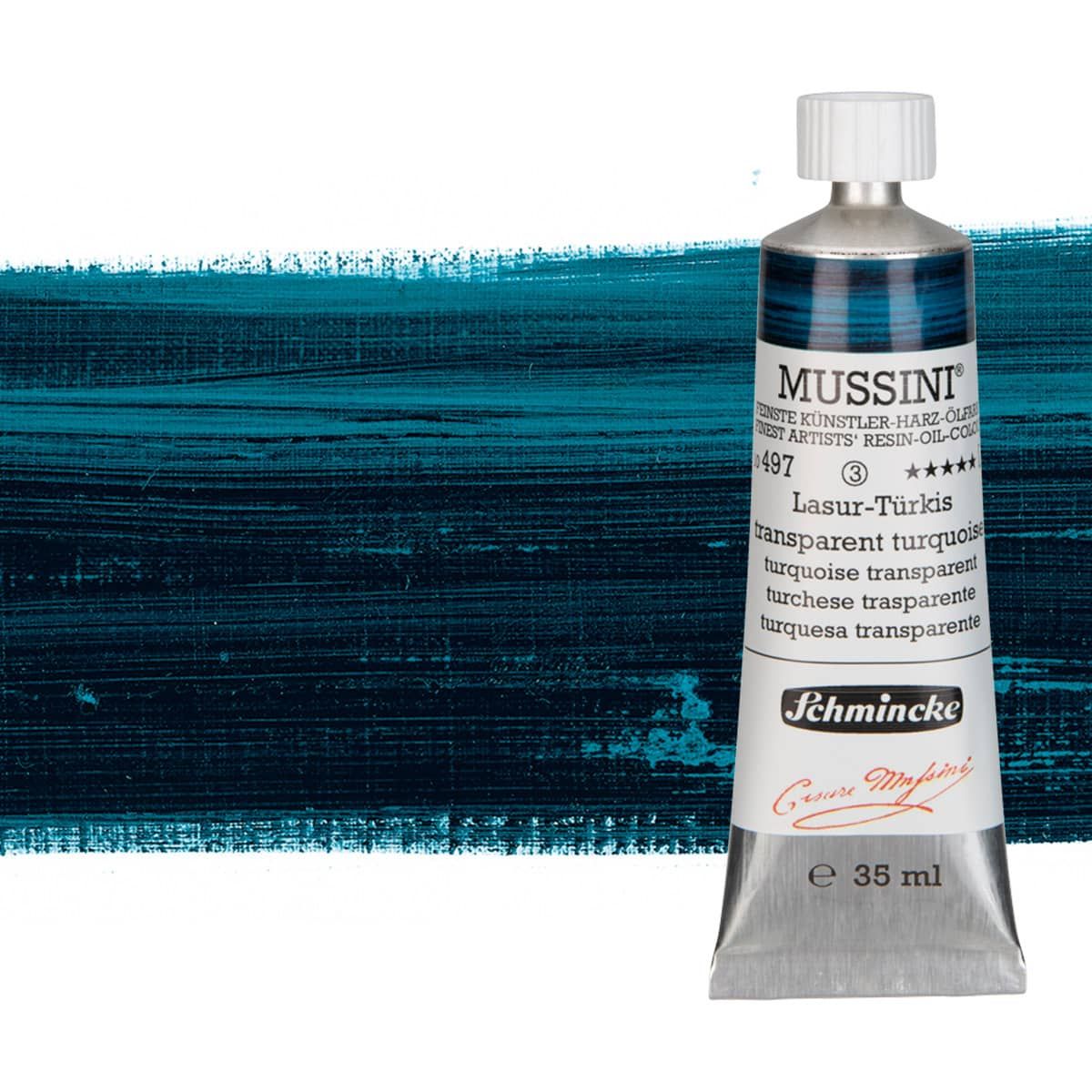 Schmincke Mussini Oil Color 35ml - Transparent Turquoise | Jerry's Artarama