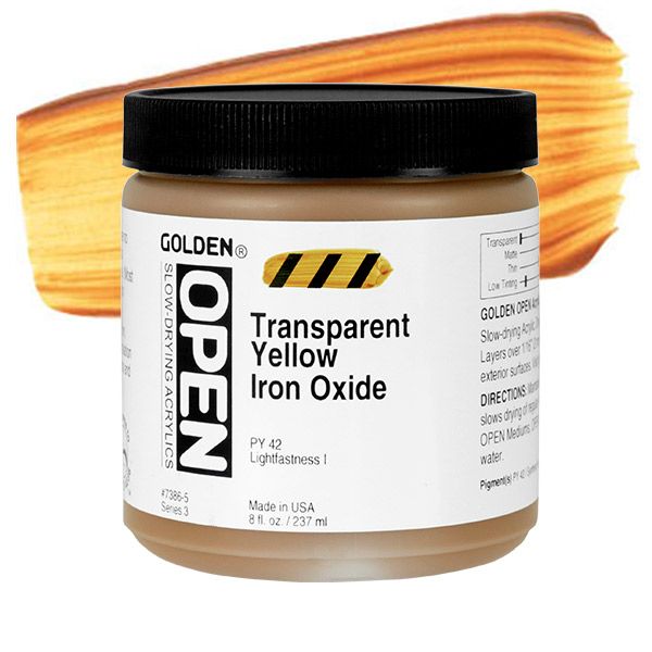 GOLDEN Open Acrylic Paints Transparent Yellow Iron Oxide 8 oz | Jerry's ...