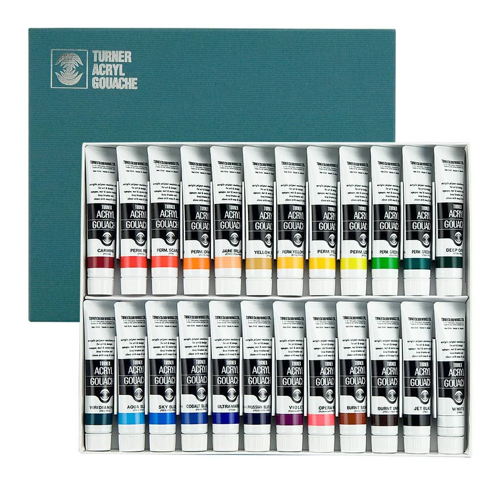 Turner Acryl Gouache Acrylics, Set of 24, 20ml Colors | Jerry's Artarama