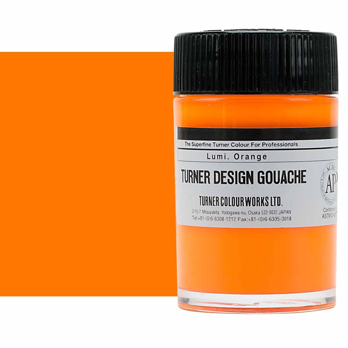 Turner Design Gouache - Luminous Orange, 40ml Jar | Jerry's Artarama