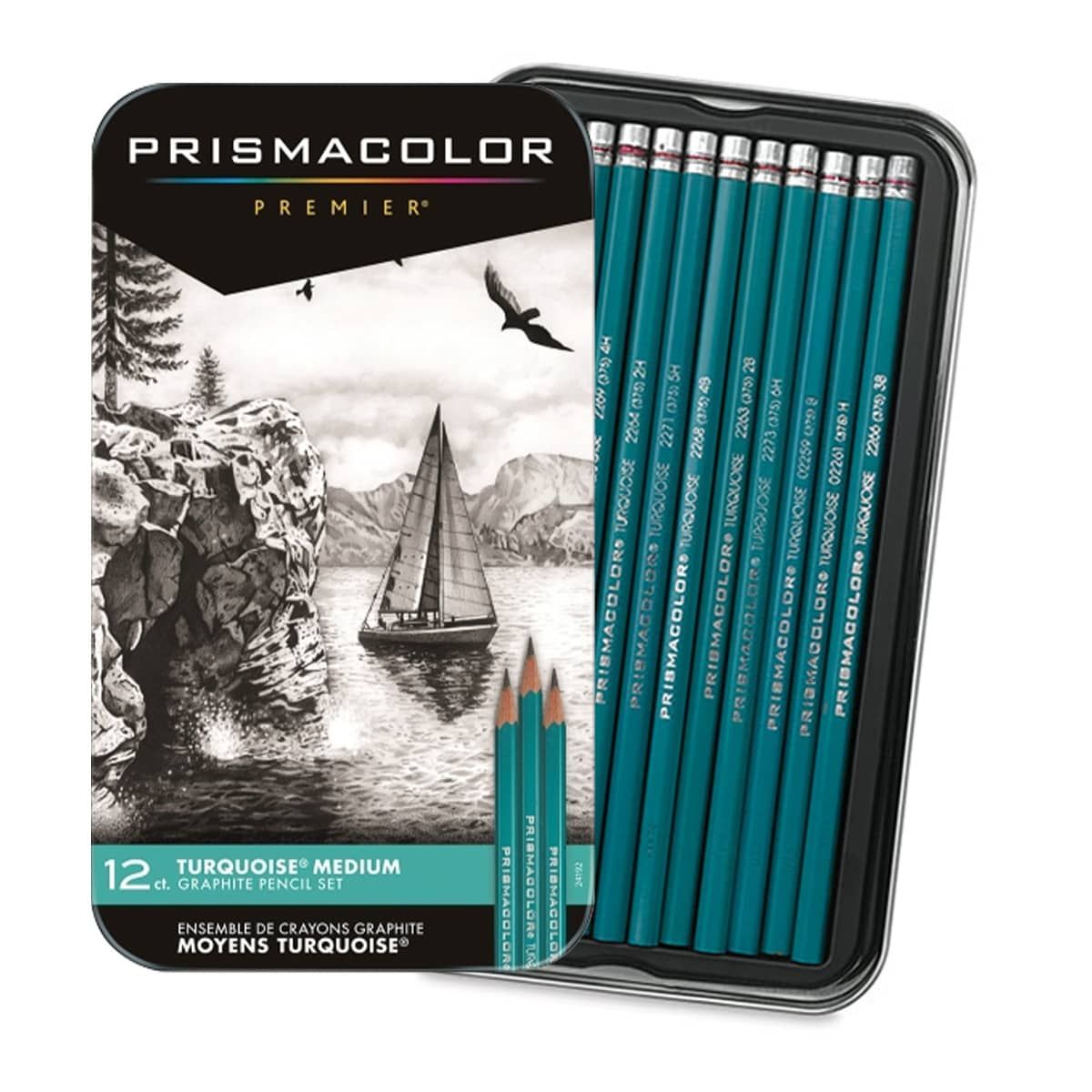 Turquoise Pencils Sketch Set of 12