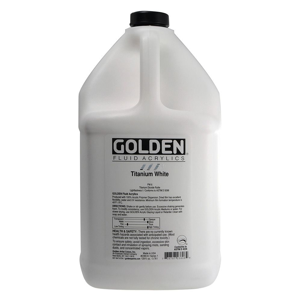 GOLDEN Fluid Acrylics Titanium White 1 gallon | Jerry's Artarama