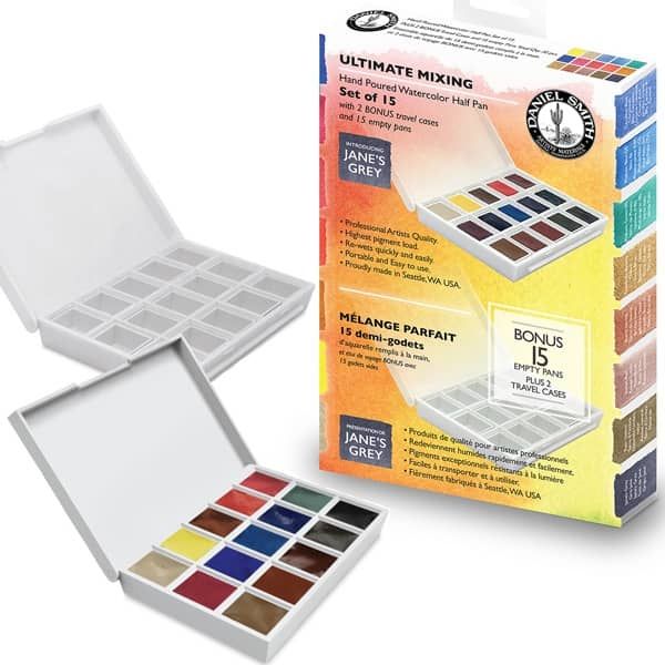 Daniel Smith Watercolor 1/2 Pan Set, 15 Ultimate Mixing Colors | Jerry ...
