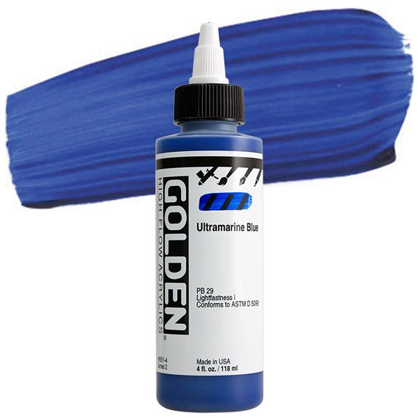 Ultramarine Blue, 4oz, GOLDEN High Flow Acrylic | Jerry's Artarama
