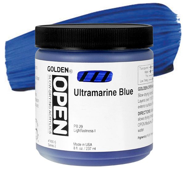 GOLDEN Open Acrylic Paints Ultramarine Blue 8 oz | Jerry's Artarama
