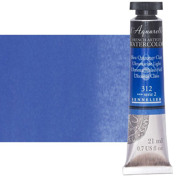 Sennelier l'Aquarelle Artists Watercolor - Ultramarine Light, 21ml Tube ...