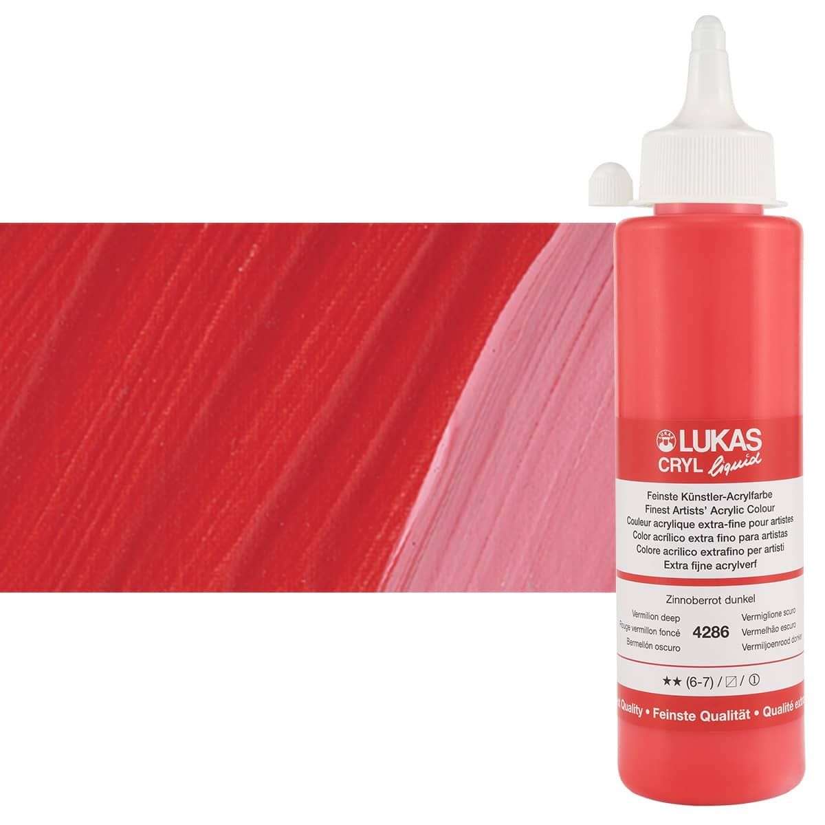 LUKAS Cryl Liquid Acrylic - Vermillion Deep, 250ml Bottle | Jerry's ...