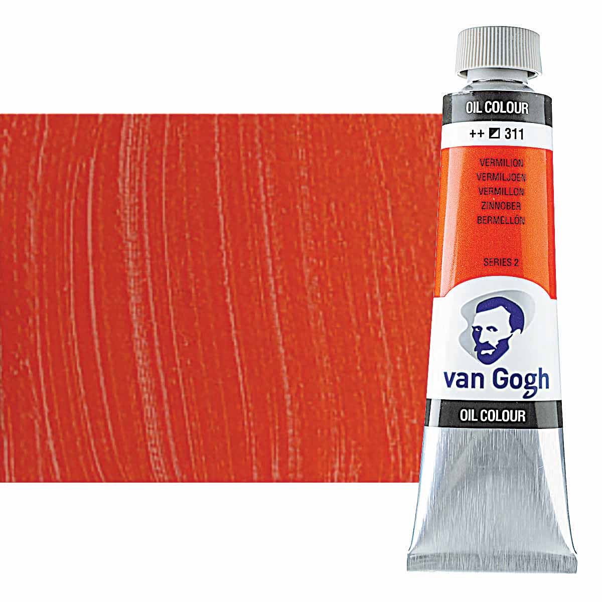 Van Gogh Oil Color, 40ml Vermillion Tube | Jerry's Artarama