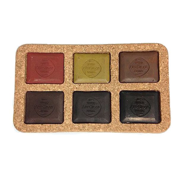 Viarco ArtGraf Tailor Shape Water Soluble Pigments Set of 6 Earth Tones ...