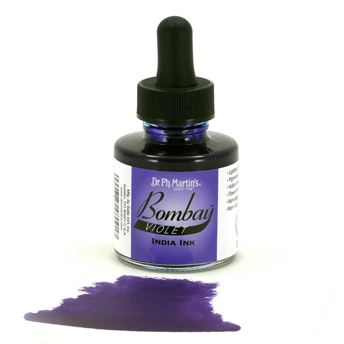 Dr. Ph. Martin's Bombay India Ink-Violet, 1oz Bottle | Jerry's Artarama