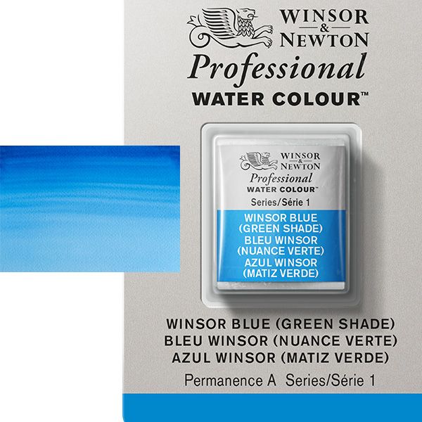 Winsor & Newton Professional Watercolor Half Pan - Winsor Blue Green ...