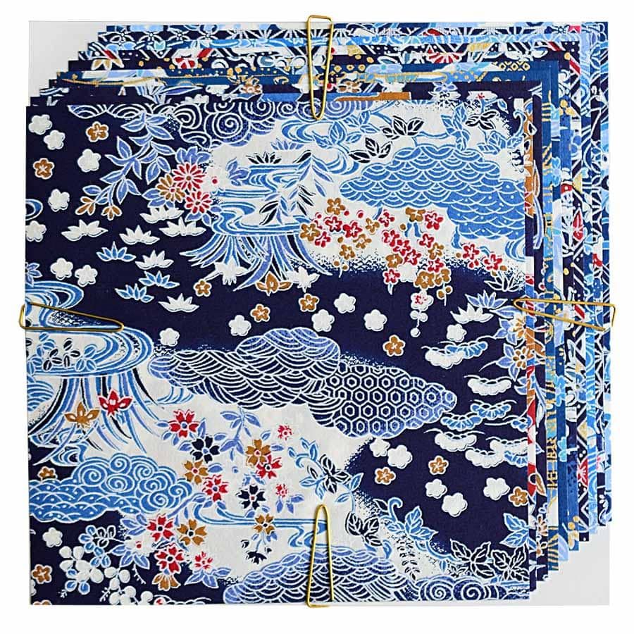 Yasutomo Origami Paper - Yuzen Blue Set, 5-7/8" (Pack of 10) | Jerry's ...